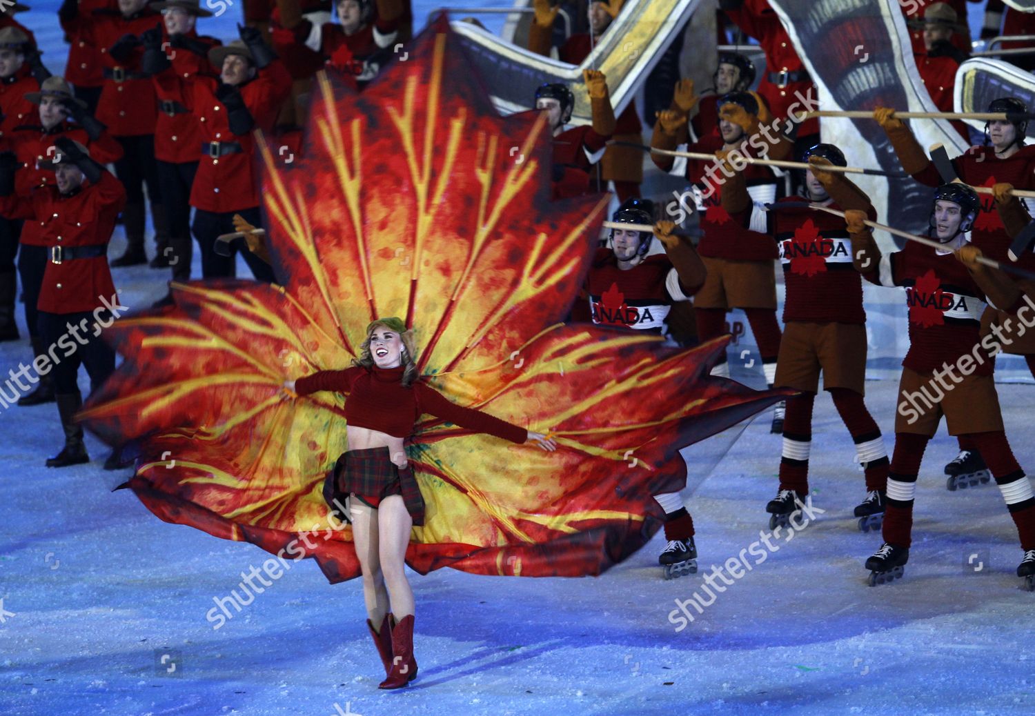 Dancers Dressed Maple Leaves Perform During Editorial Stock Photo ...