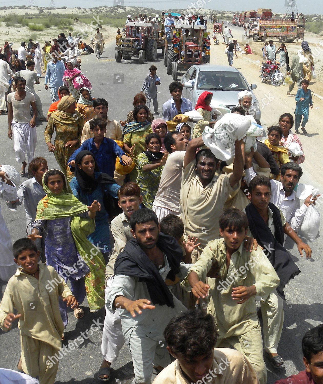 People Displaced Flooded Areas Jostle Bag Editorial Stock Photo - Stock ...