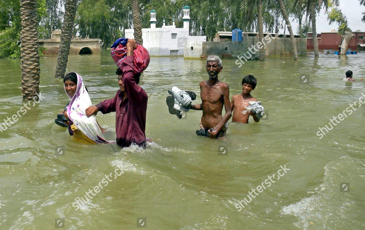 Flood Victims Flee Their Villages Flooded Editorial Stock Photo - Stock ...
