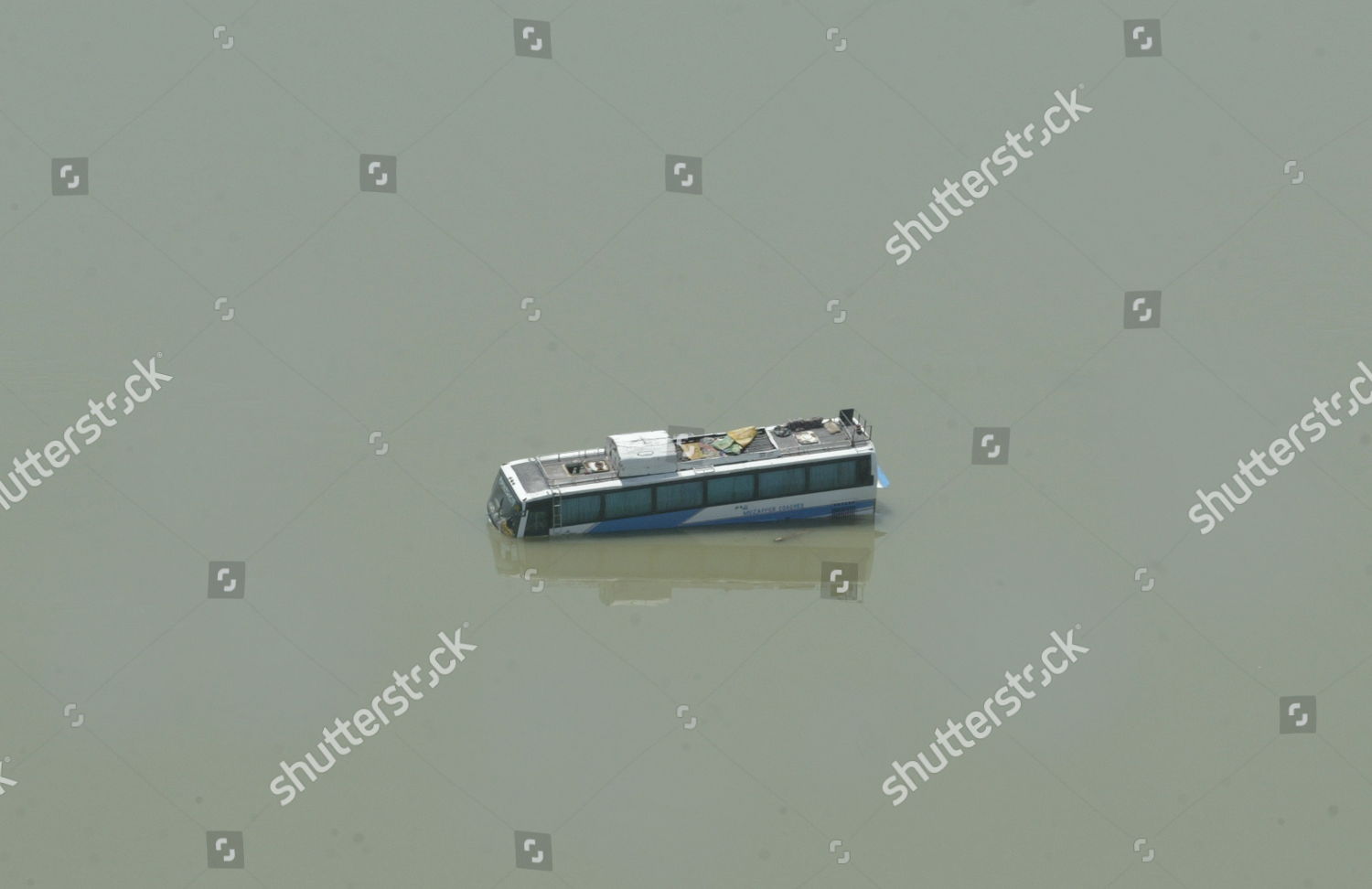 Aerial View Submerged Passenger Bus Flooded Editorial Stock Photo ...
