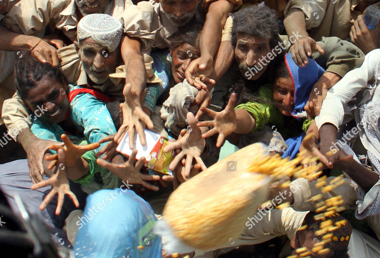 Pakistani Air Force Soldiers Drop Food Editorial Stock Photo - Stock ...