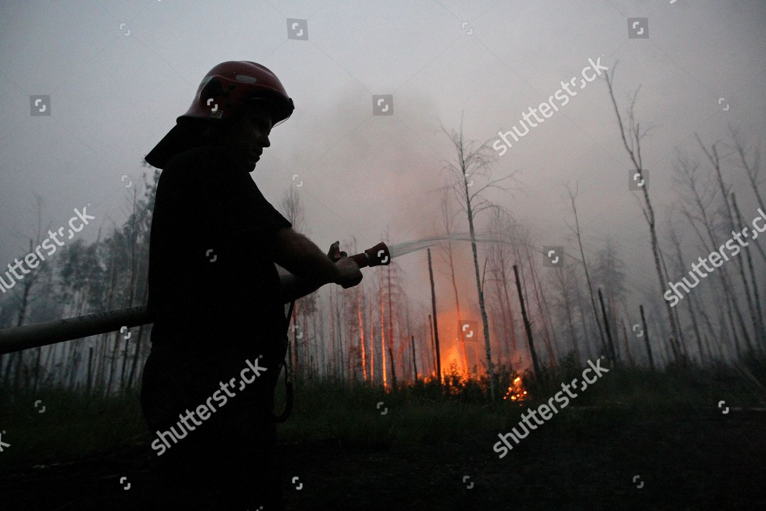 Polish Firefighter Petr Khendoshko Works Extinguish Editorial Stock ...