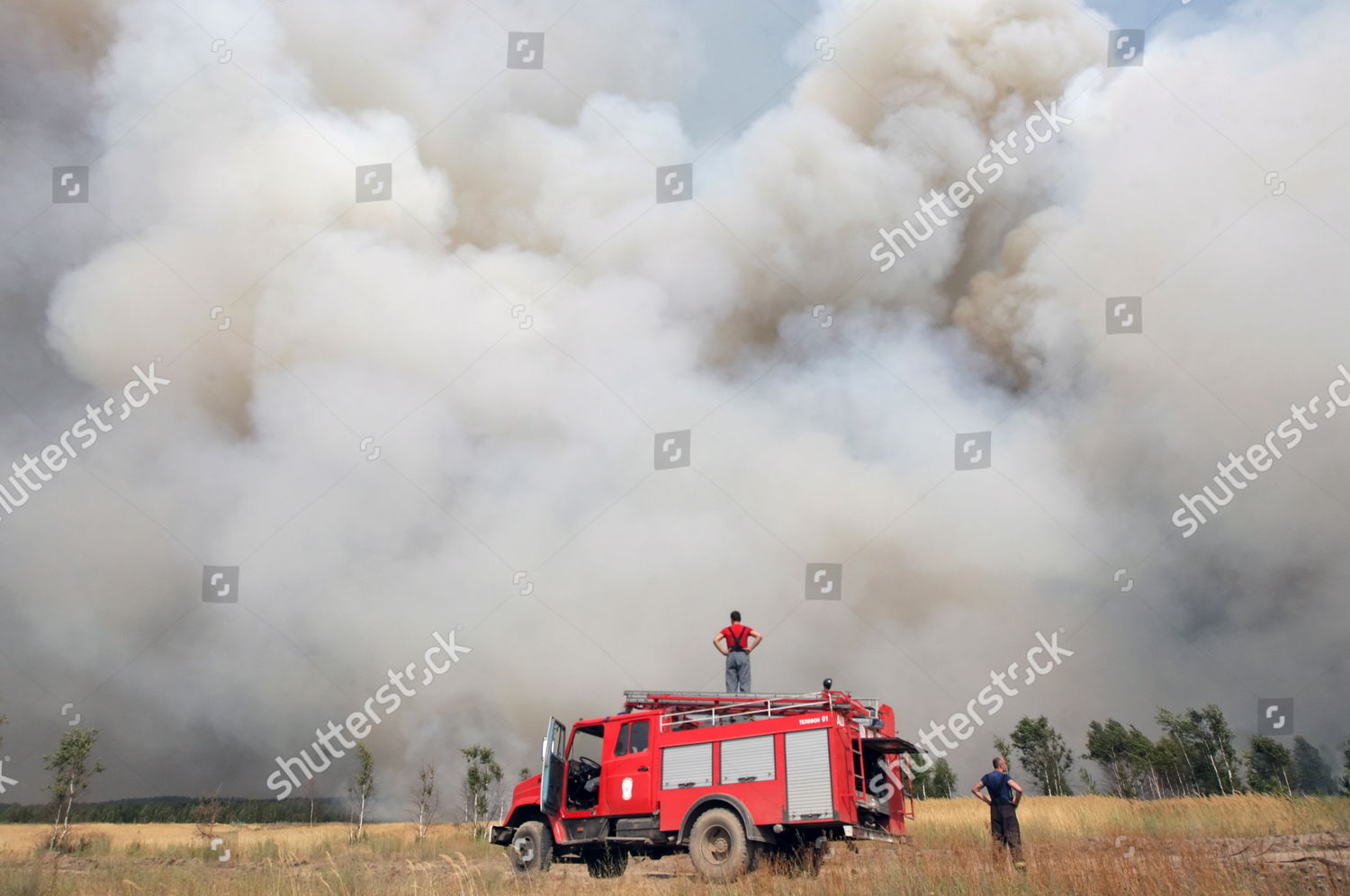 Firefighters Look Heavy Smoke Coming Fire Editorial Stock Photo - Stock ...