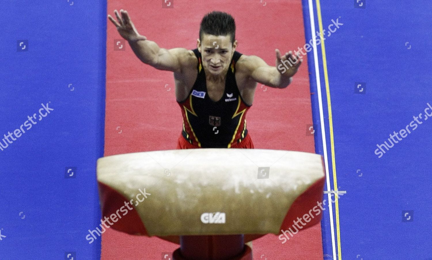 German Gymnast Marcel Nguyen Performs Vault Editorial Stock Photo ...
