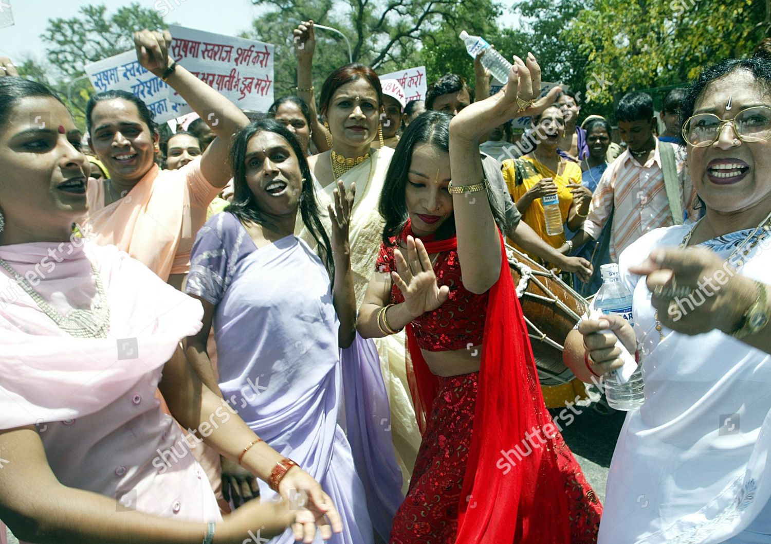 Indian Eunuchs Dance During Demonstration Against Editorial Stock Photo ...