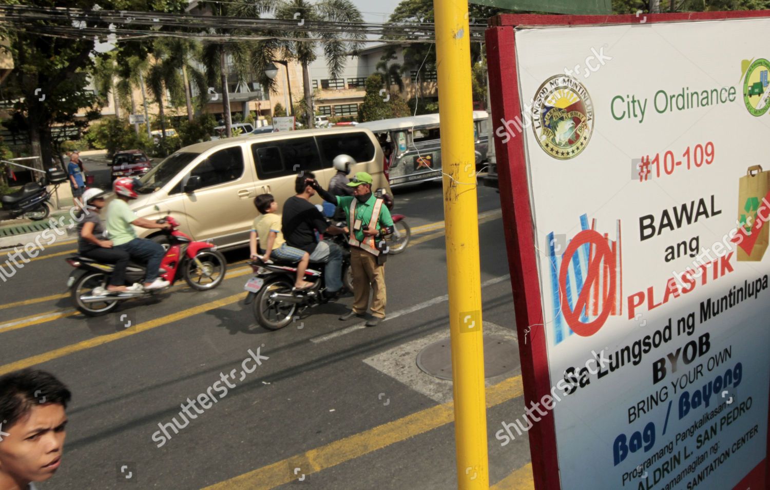 Poster Banning Plastic Bags Placed Visible Editorial Stock Photo ...