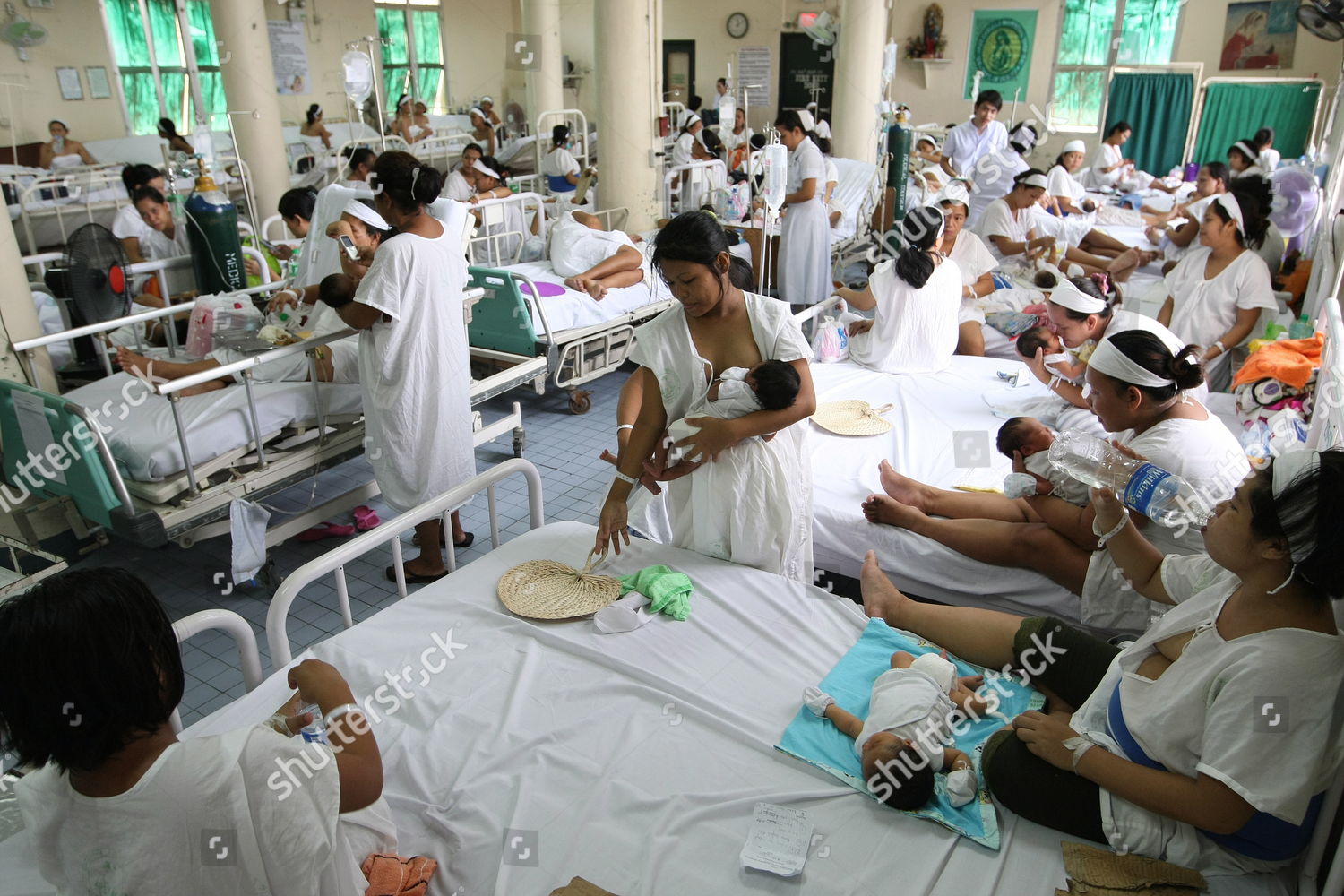 Filipino Mothers Breastfeeding Newborn Babies Gathered Editorial Stock ...