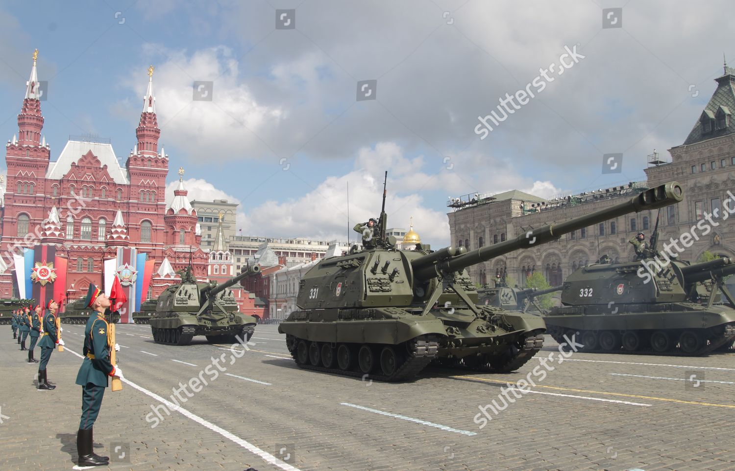 Russian Mobile Artillery Systems Roll Across Editorial Stock Photo ...