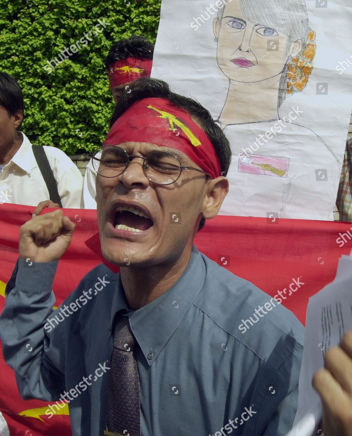 Bangkok Thailand Group Angry Myanmar Burmese Editorial Stock Photo ...