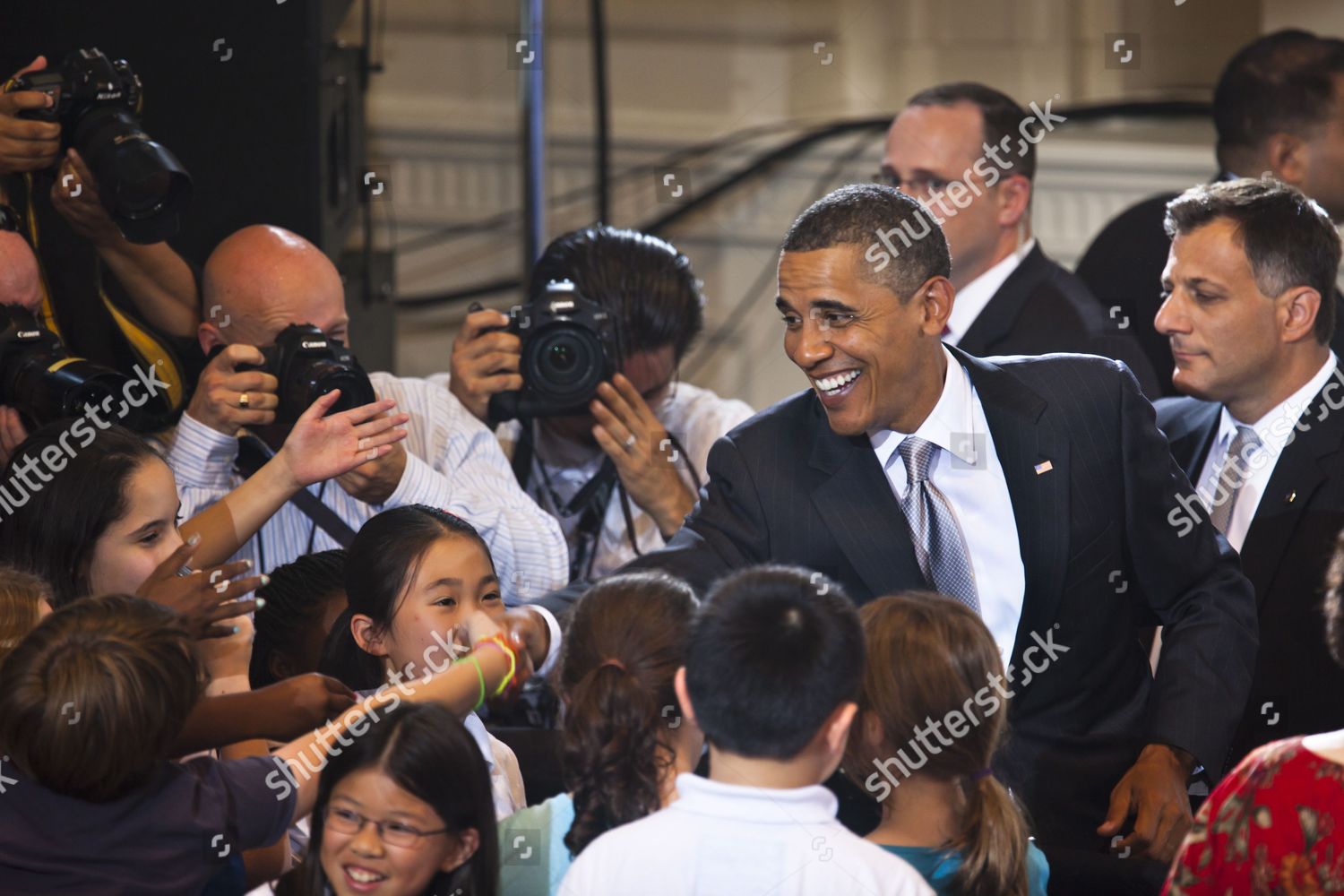 Us President Barack Obama Greets Students Julia Editorial Stock Photo ...