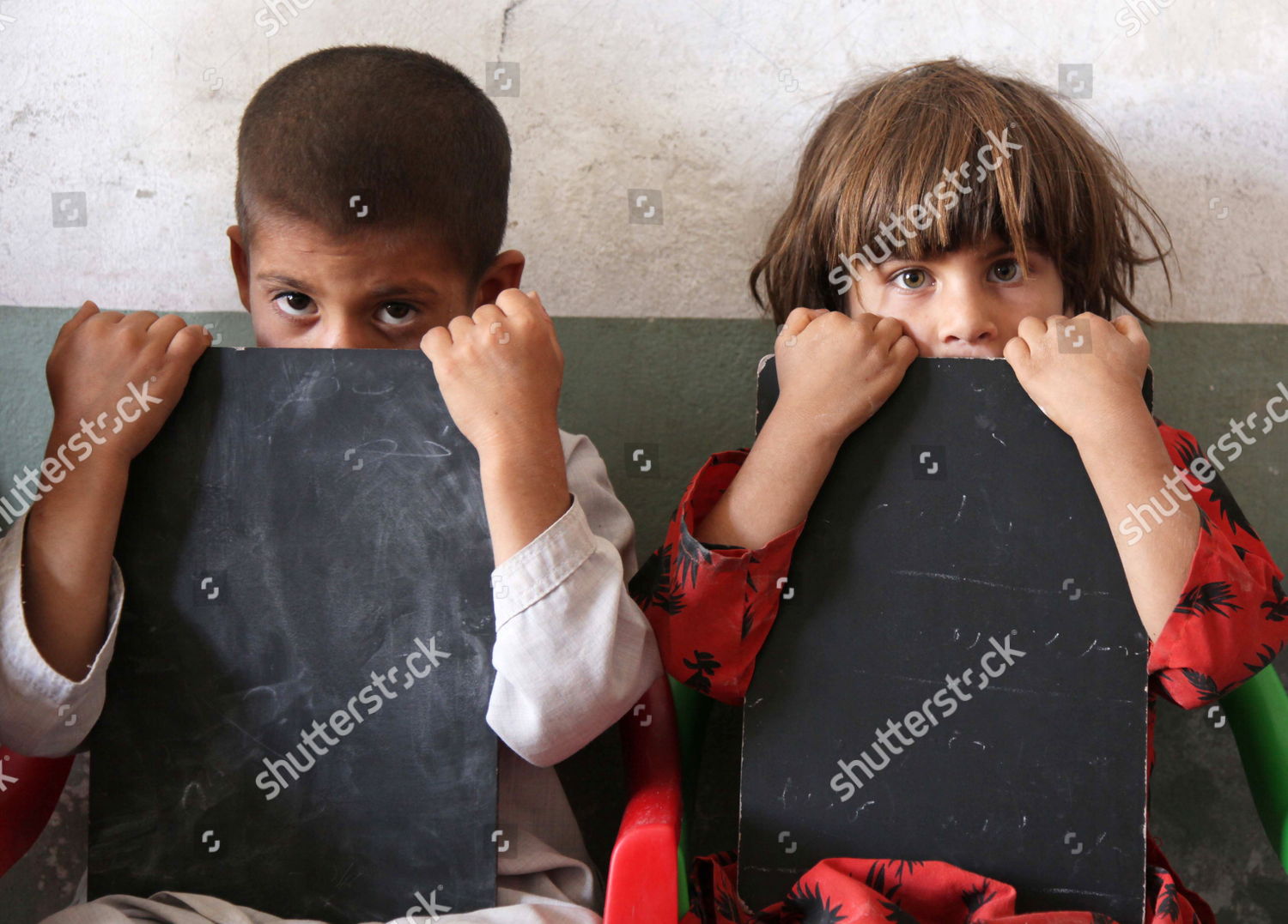 Afghan Orphans Look Photographer Behind Their Editorial Stock Photo ...
