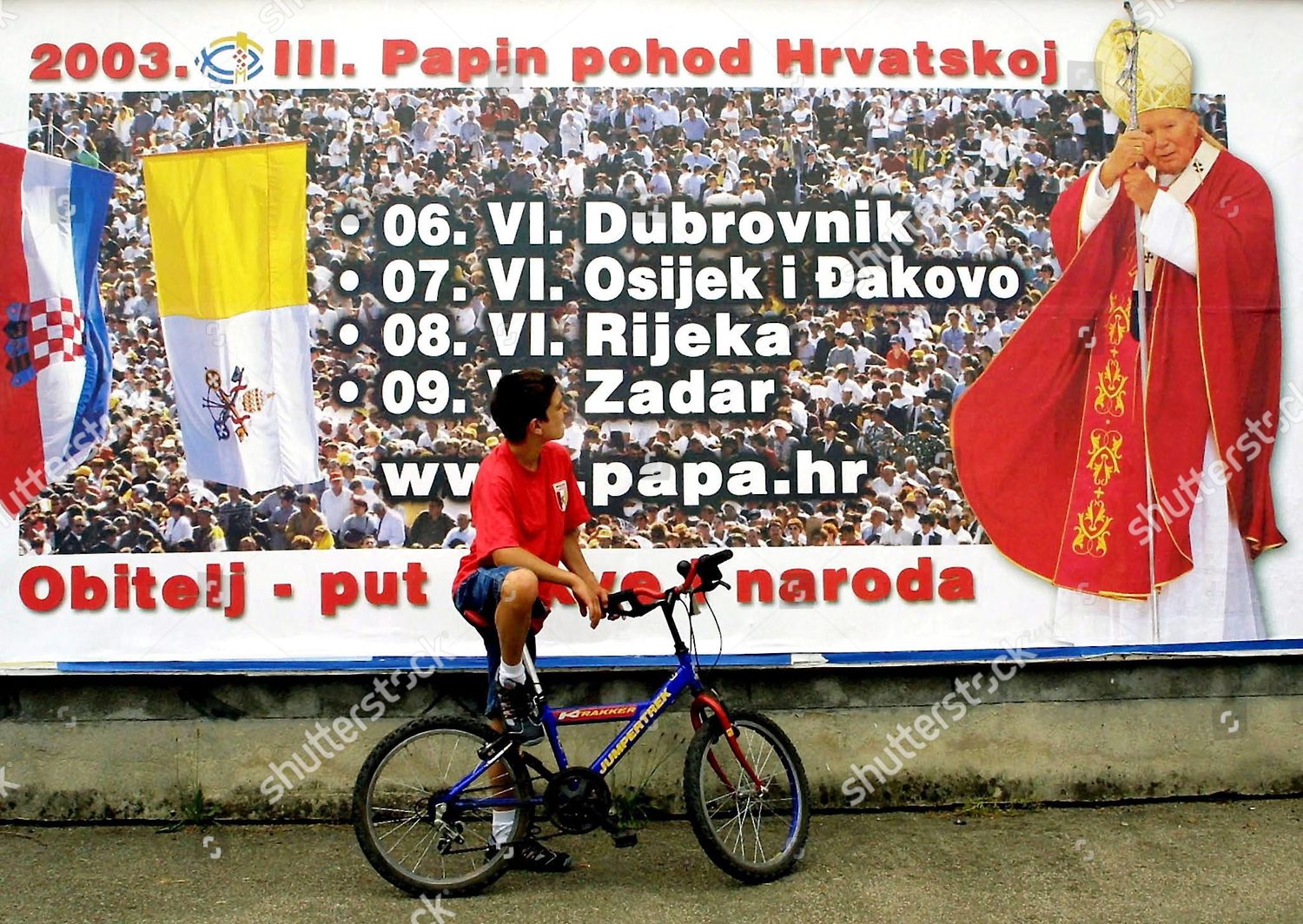 Croatian Boy Looks Huge Pope Poster Editorial Stock Photo - Stock Image ...