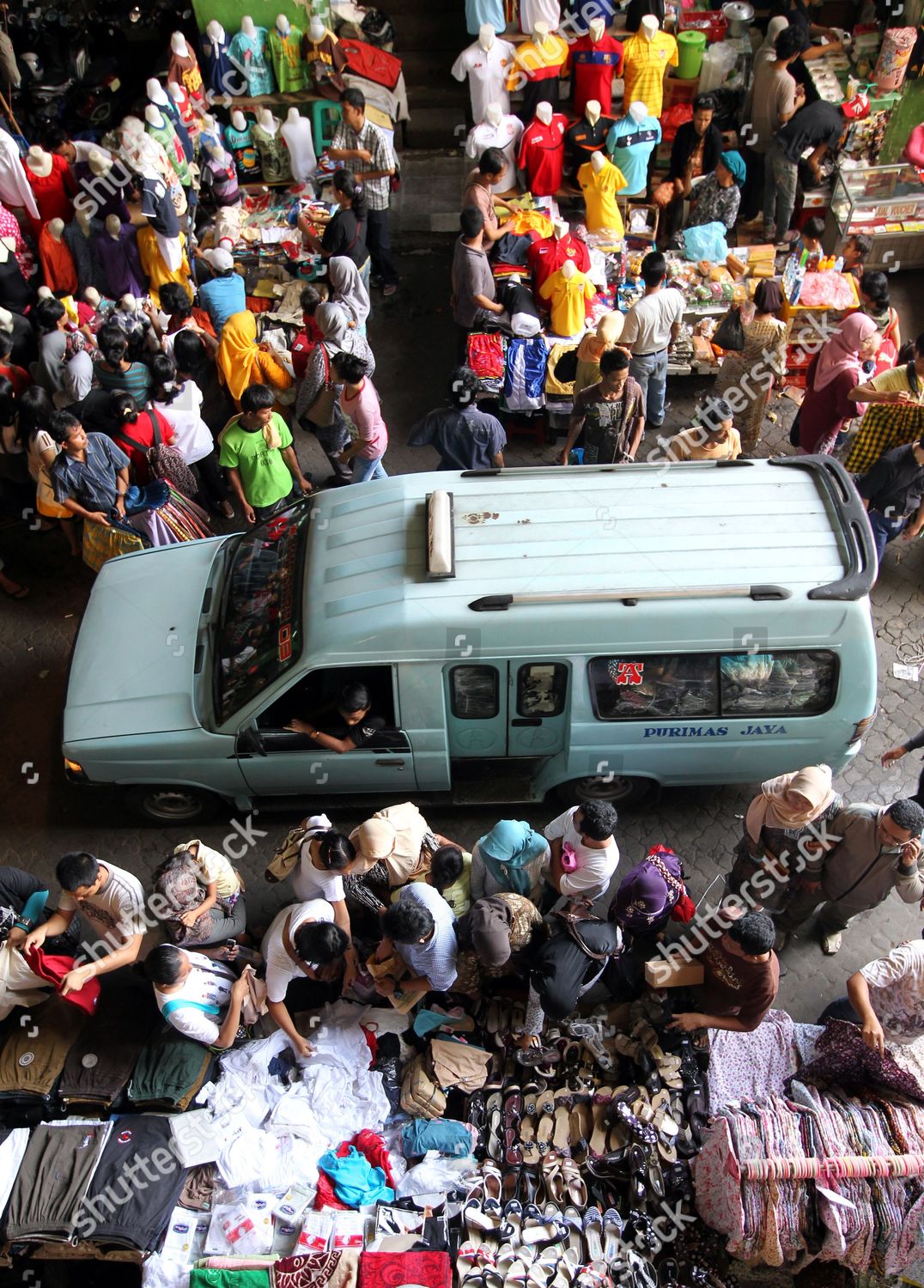 Indonesian Microbus Crosses Market Jakarta Indonesia Editorial Stock ...