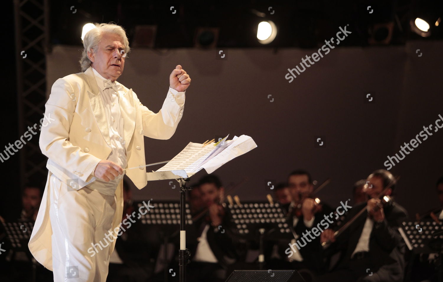 Lebanese Maestro Selim Sahab His Orchestra Editorial Stock Photo ...