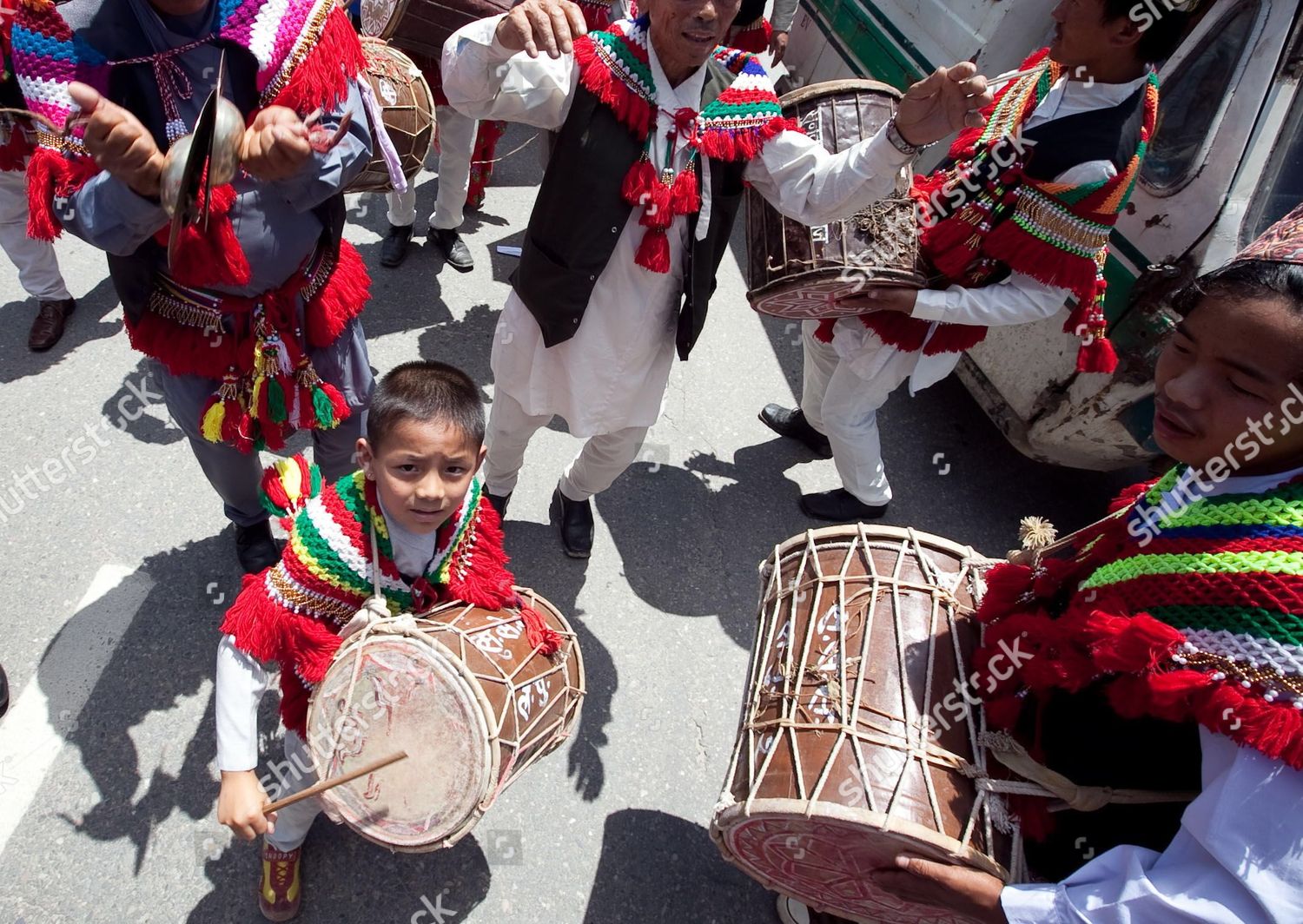 Nepalese Indigenous People Wearing Traditional Costumes Editorial Stock ...