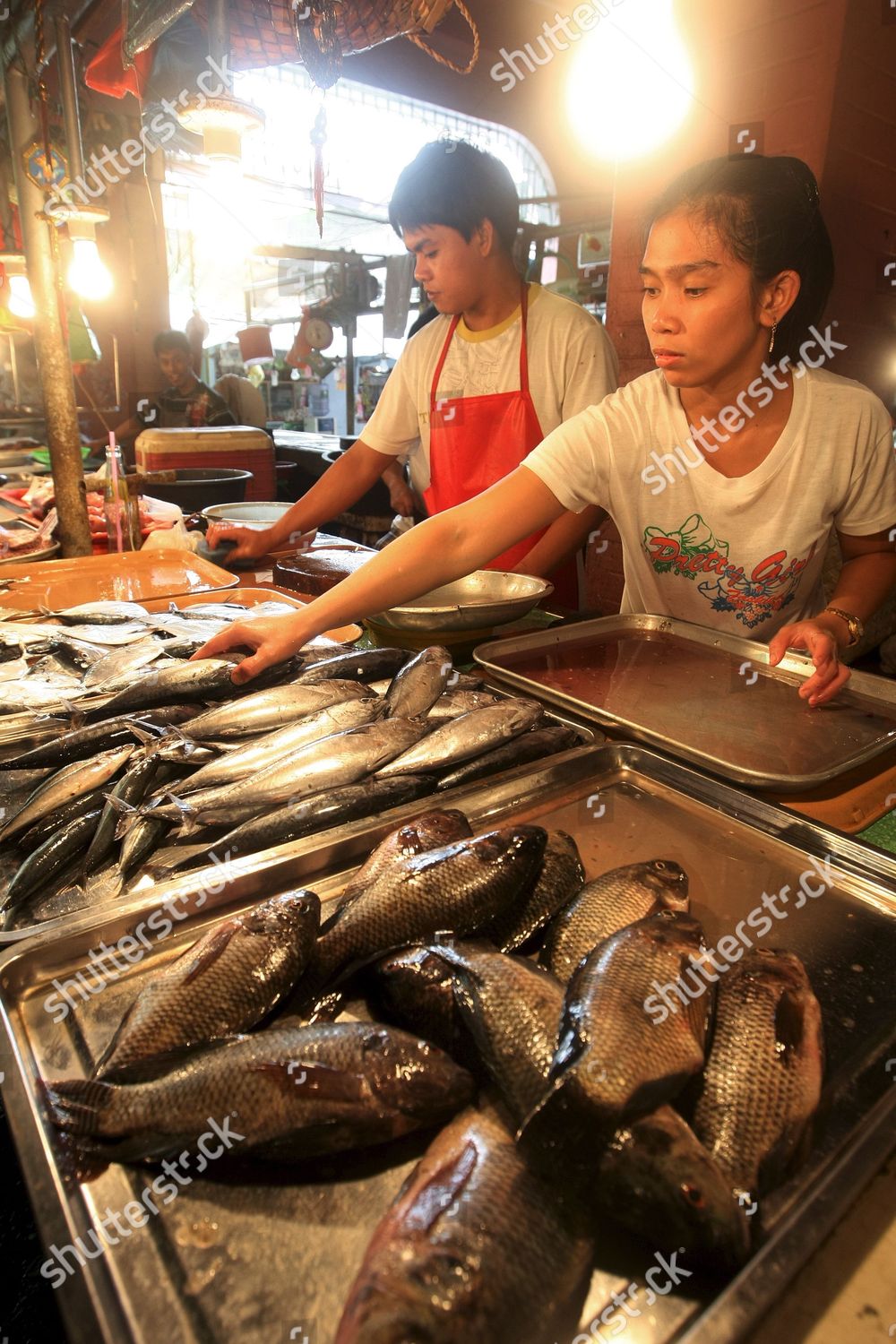 Filipino Vendors Lay Out Various Fish Editorial Stock Photo - Stock ...