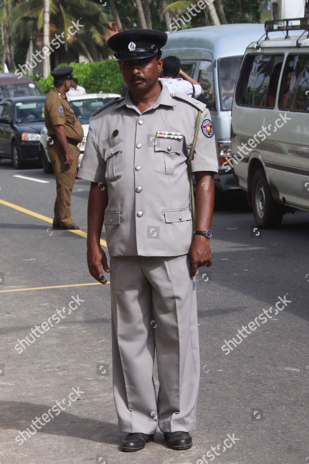 Sri Lankan Policeman Stands Still He Editorial Stock Photo - Stock ...