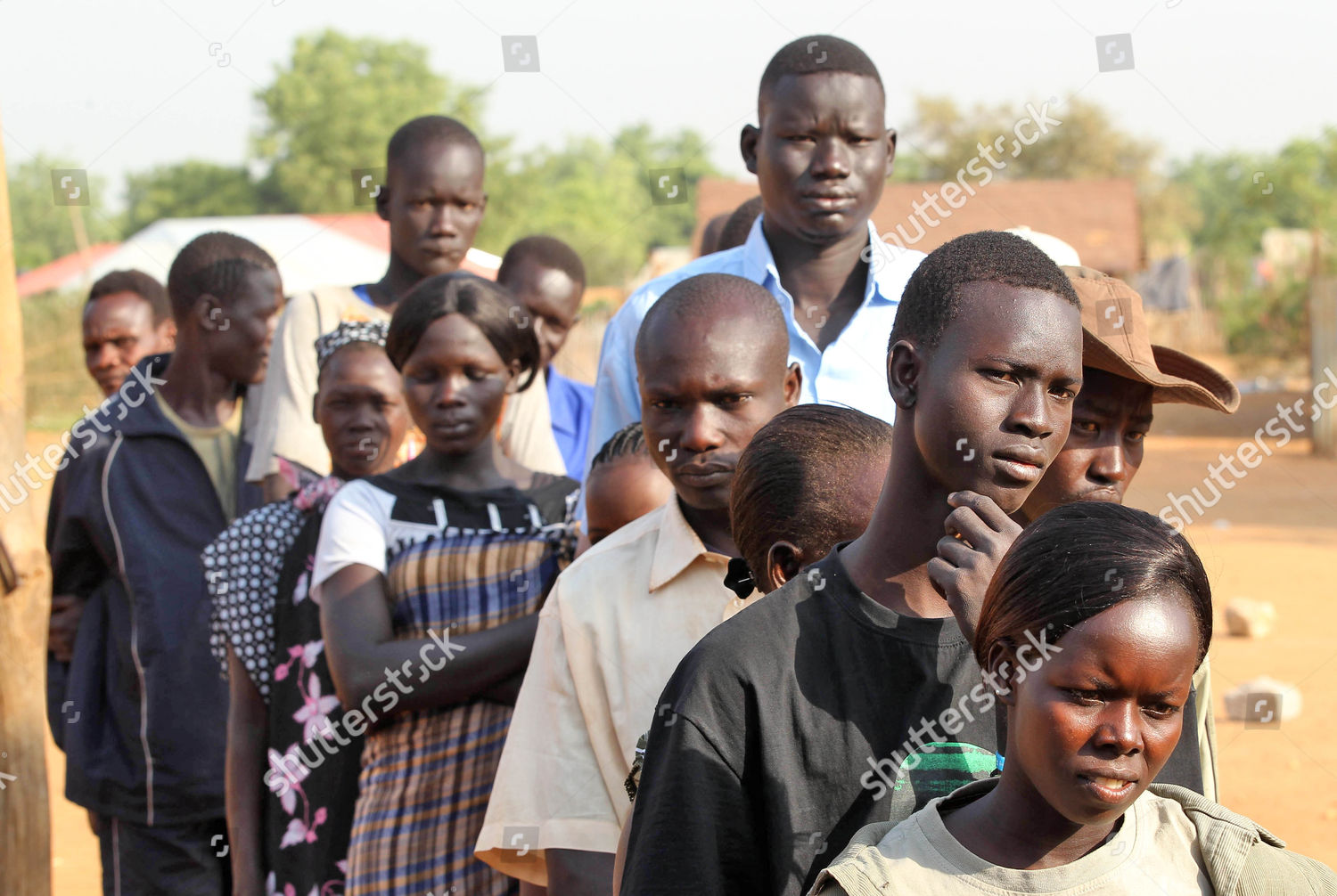 South Sudanese People Queue Cast Their Editorial Stock Photo - Stock ...
