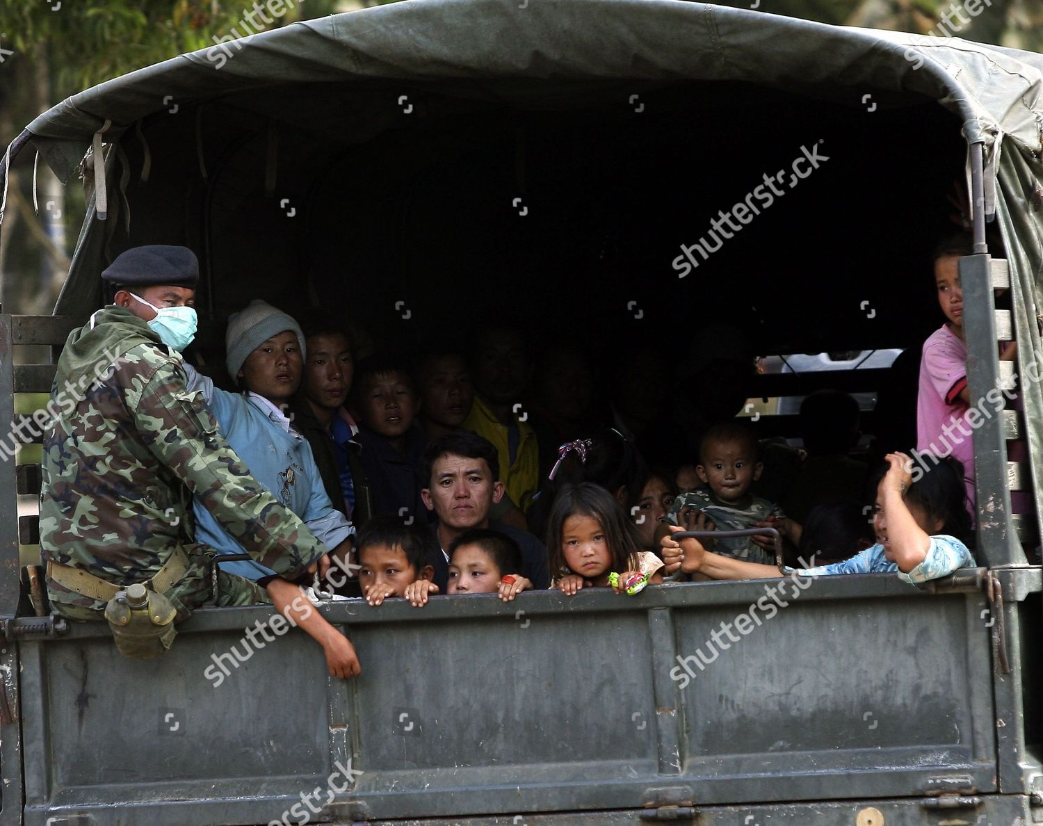 Hmong Refugees Inside Military Truck Leave Editorial Stock Photo ...