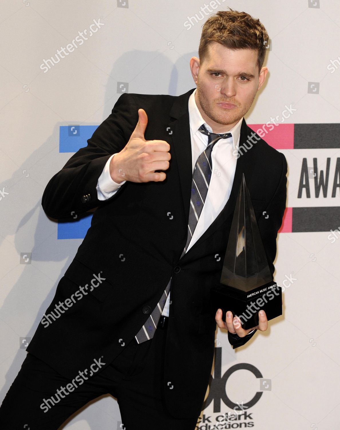 Canadian Singer Michael Buble Holds His Editorial Stock Photo - Stock ...