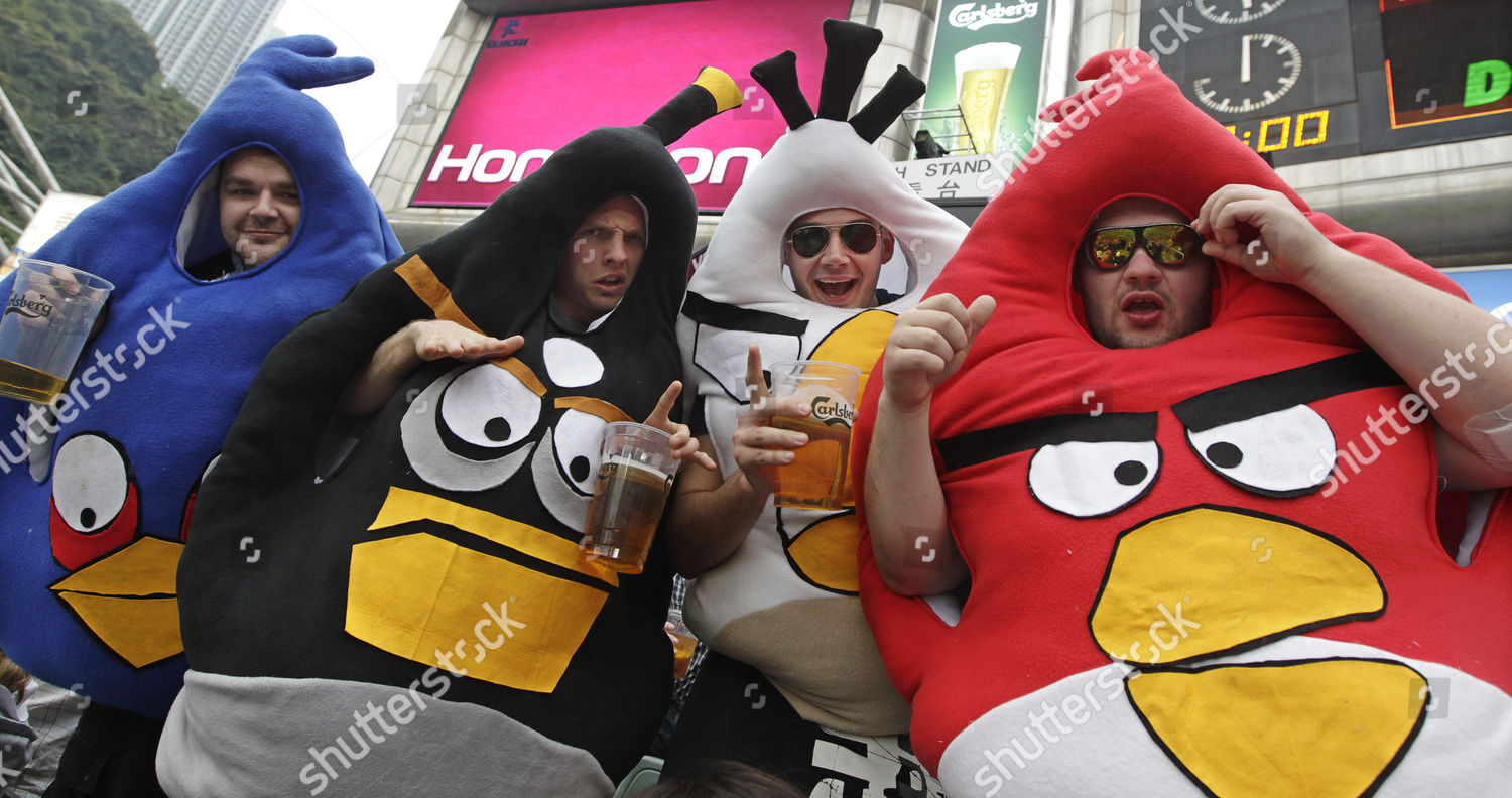 Rugby Fans Dressed Angry Birds Cheer Editorial Stock Photo - Stock ...