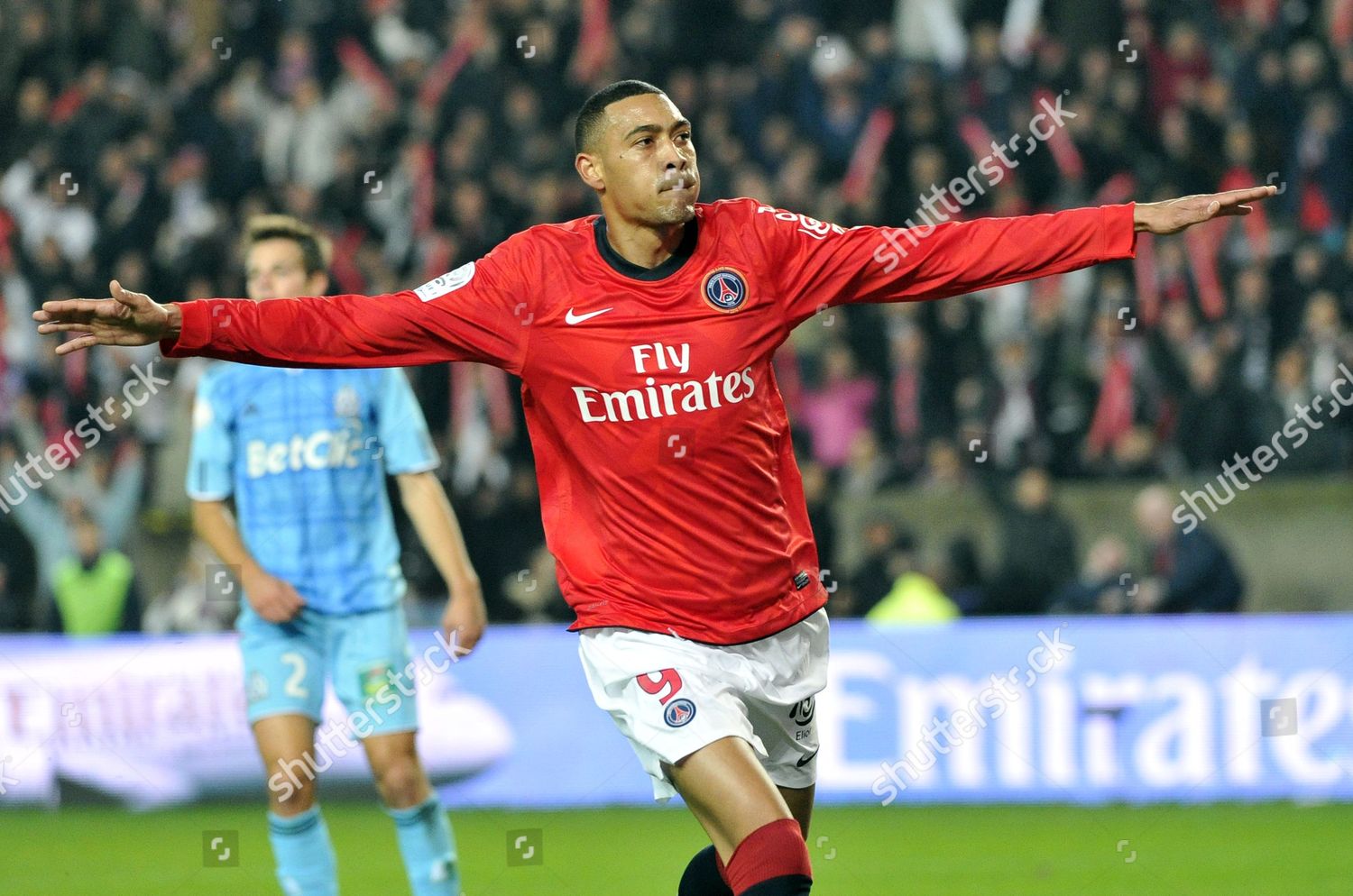 Guillaume Hoarau Paris Saint Celebrates Goal Editorial Stock Photo ...