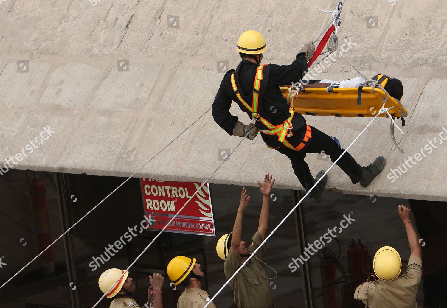 Indian Firefighters Rescue Man They Participate Editorial Stock Photo ...