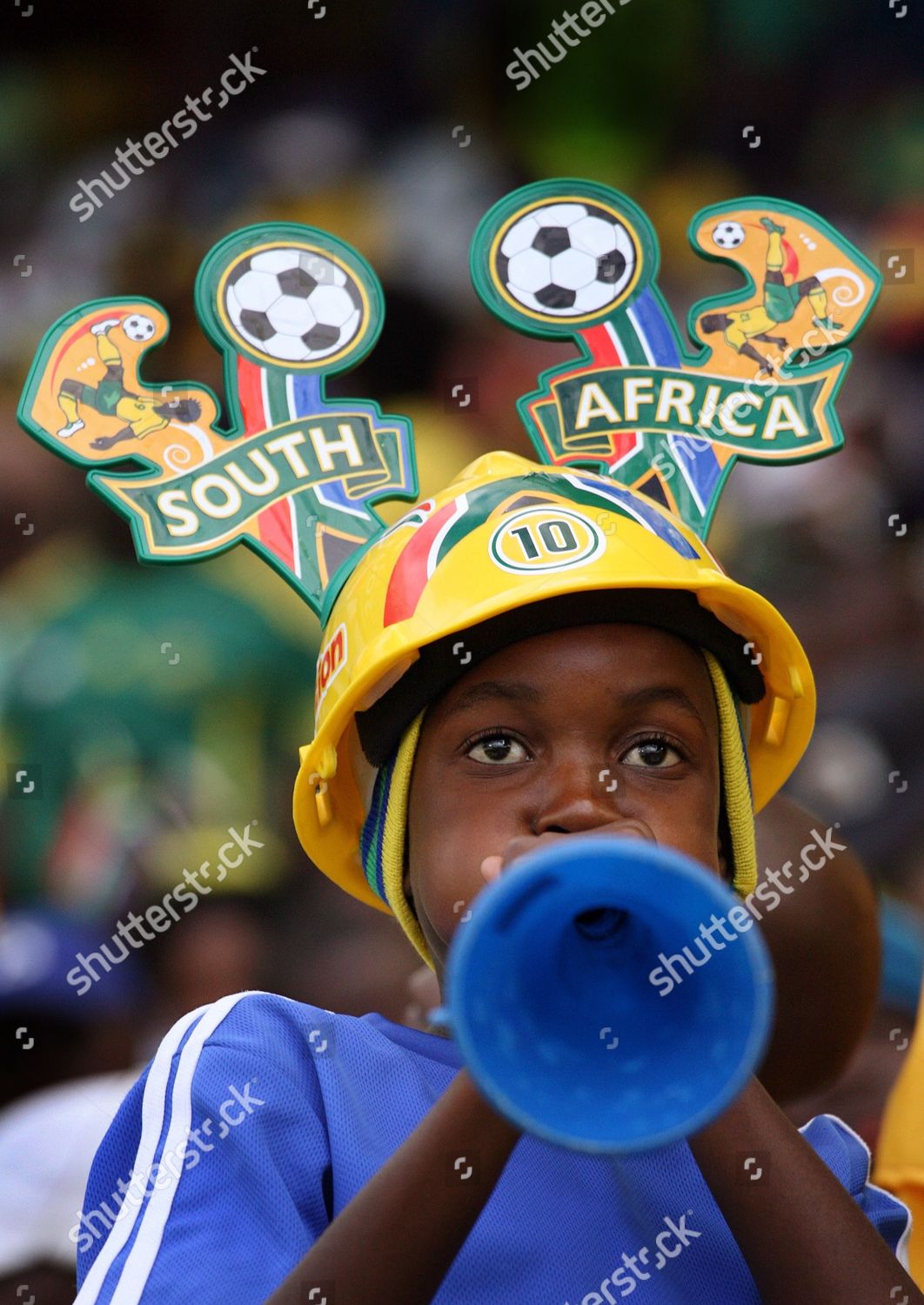 Young South African Fan Wearing Makarapa Editorial Stock Photo - Stock ...