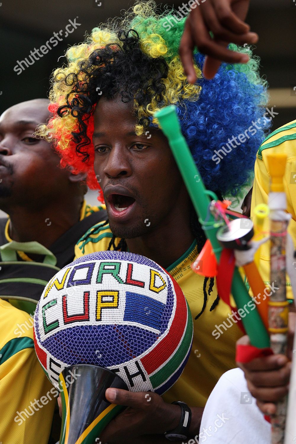 South African Fans Holds Beaded Soccer Editorial Stock Photo - Stock ...