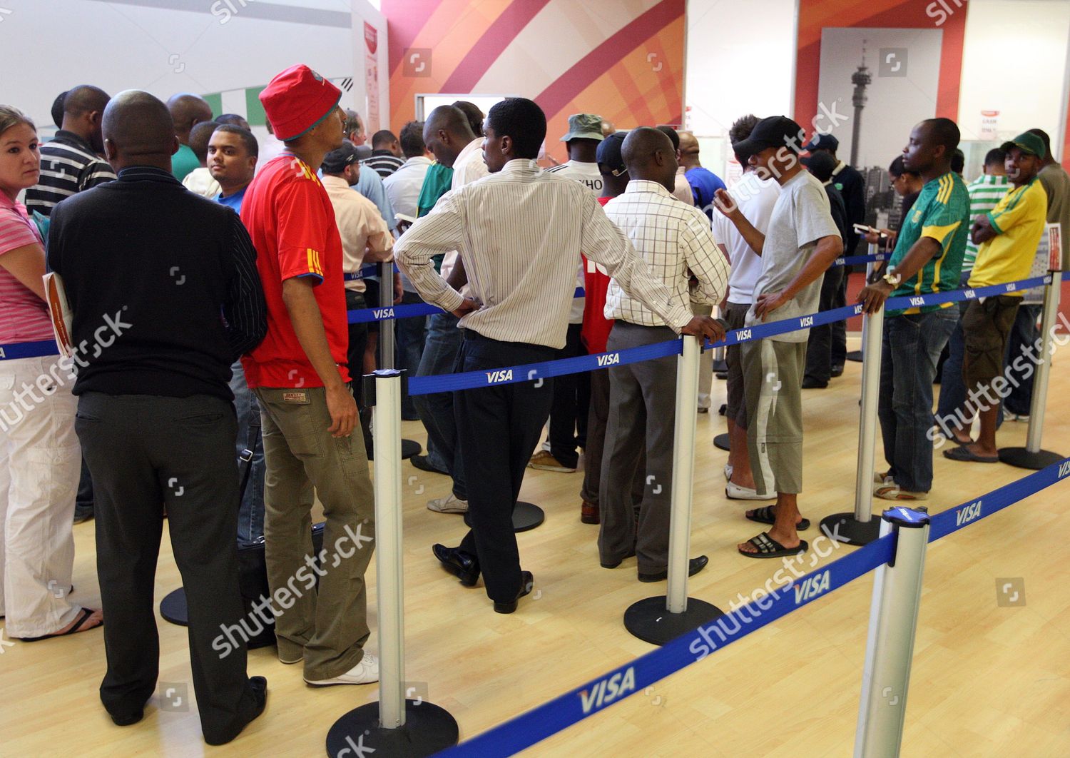 Soccer Fans Queue Tickets Inside Ticketing Editorial Stock Photo ...