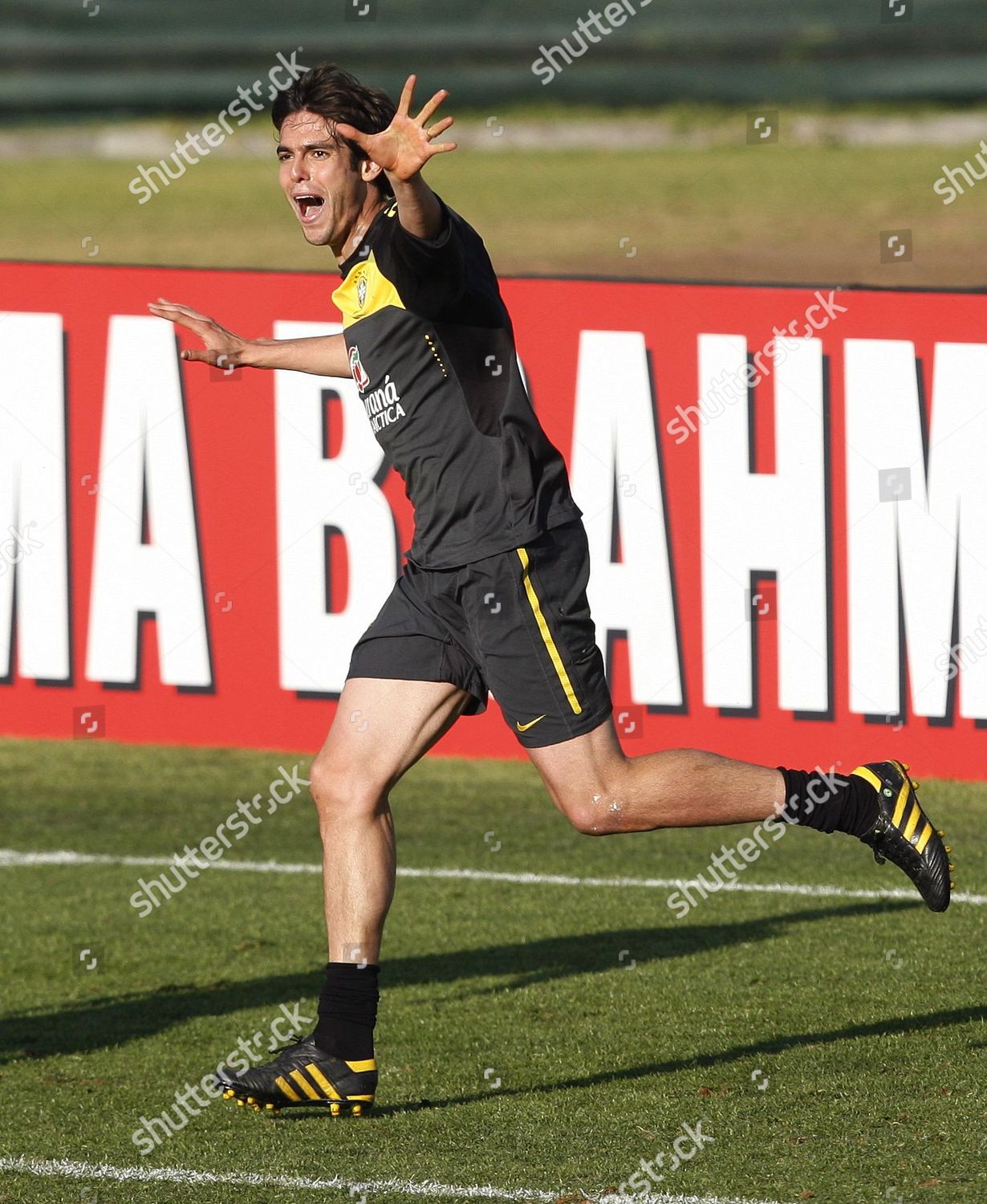 Brazils Kaka Celebrates Scoring Goal During Editorial Stock Photo ...