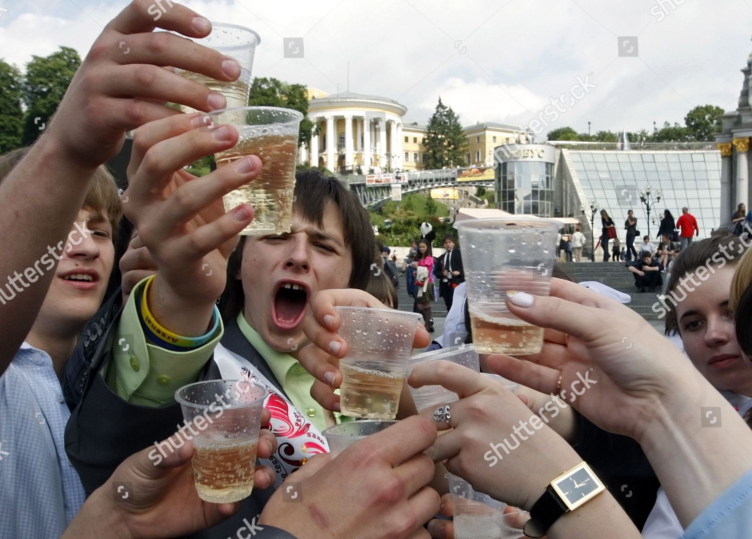 Ukrainian Students Drink Sparkling Alcoholic Beveret Editorial Stock ...