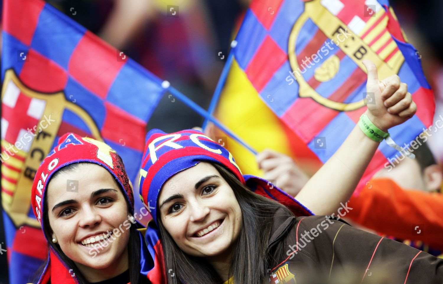 Barcelona Fans Cheer Before Start Uefa Editorial Stock Photo - Stock ...