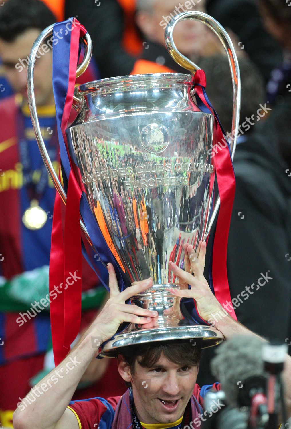 Fc Barcelonas Lionel Messi Celebrates Trophy Editorial Stock Photo ...