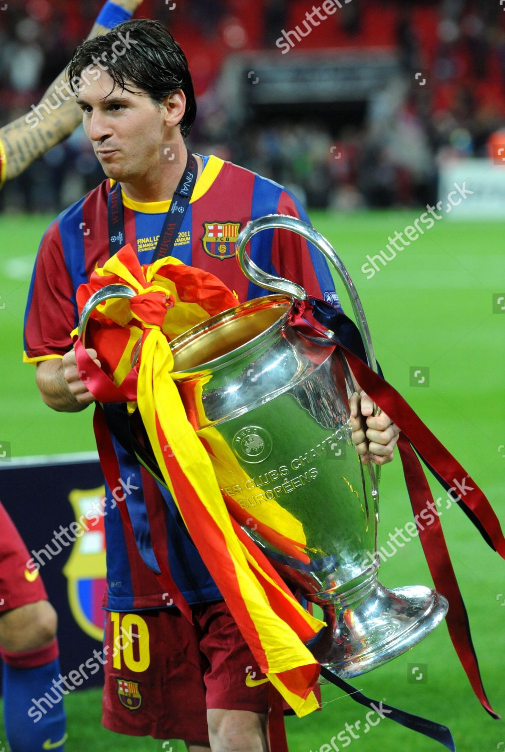 Fc Barcelonas Lionel Messi Celebrates Trophy Editorial Stock Photo ...