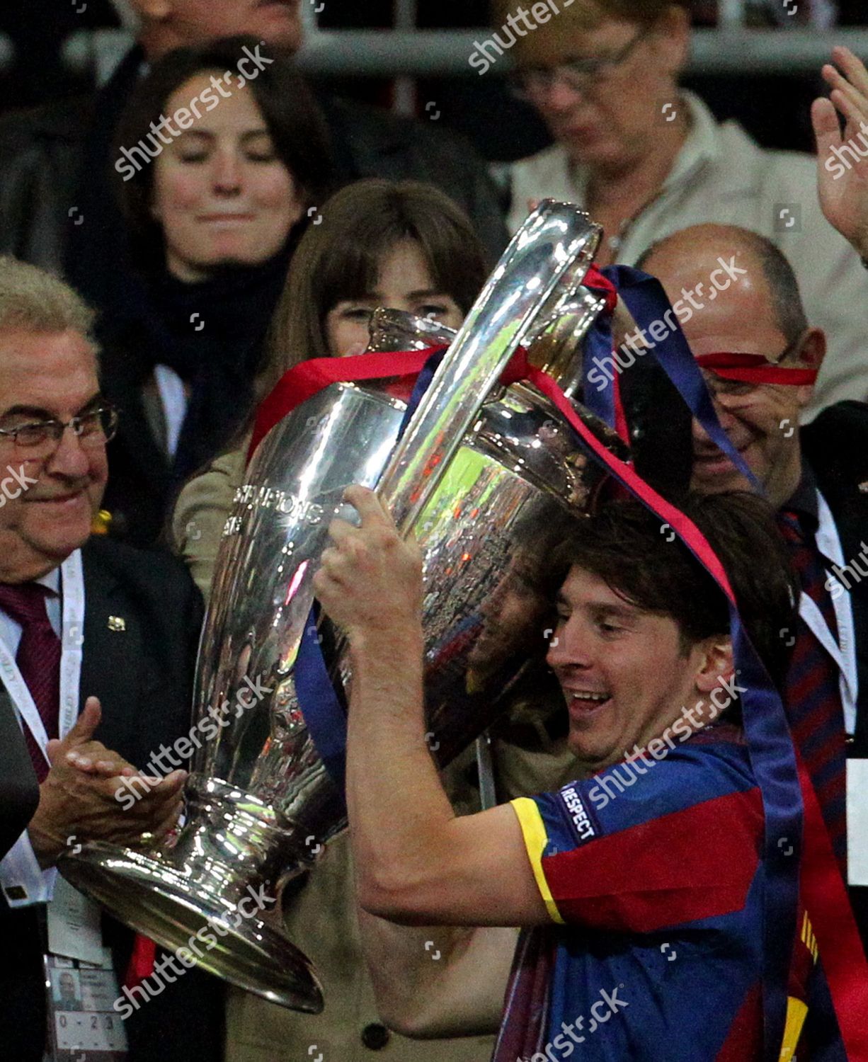 Fc Barcelonas Lionel Messi Celebrates Trophy Editorial Stock Photo ...