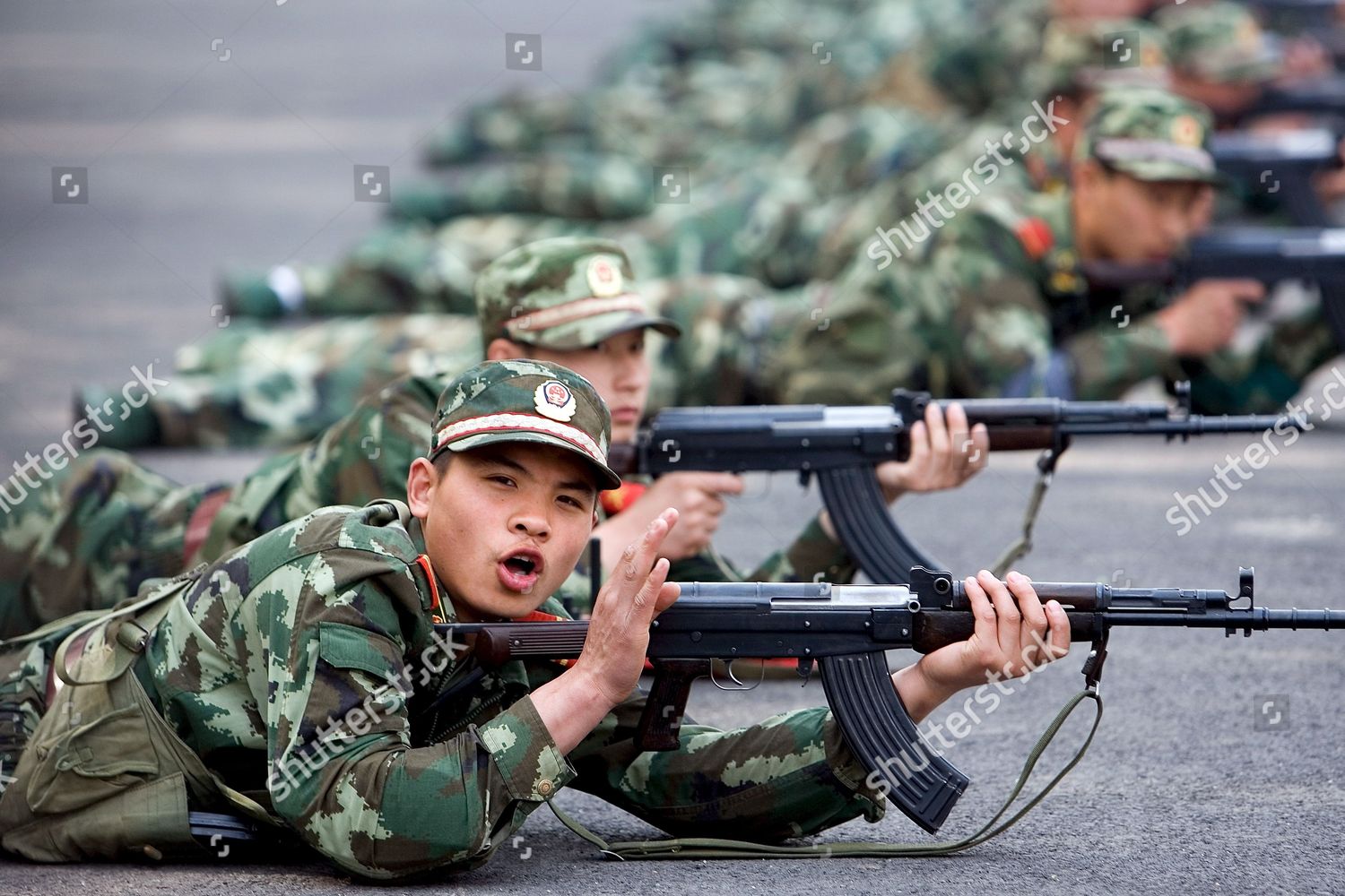 Peoples Liberation Army Pla Soldiers Train Editorial Stock Photo ...