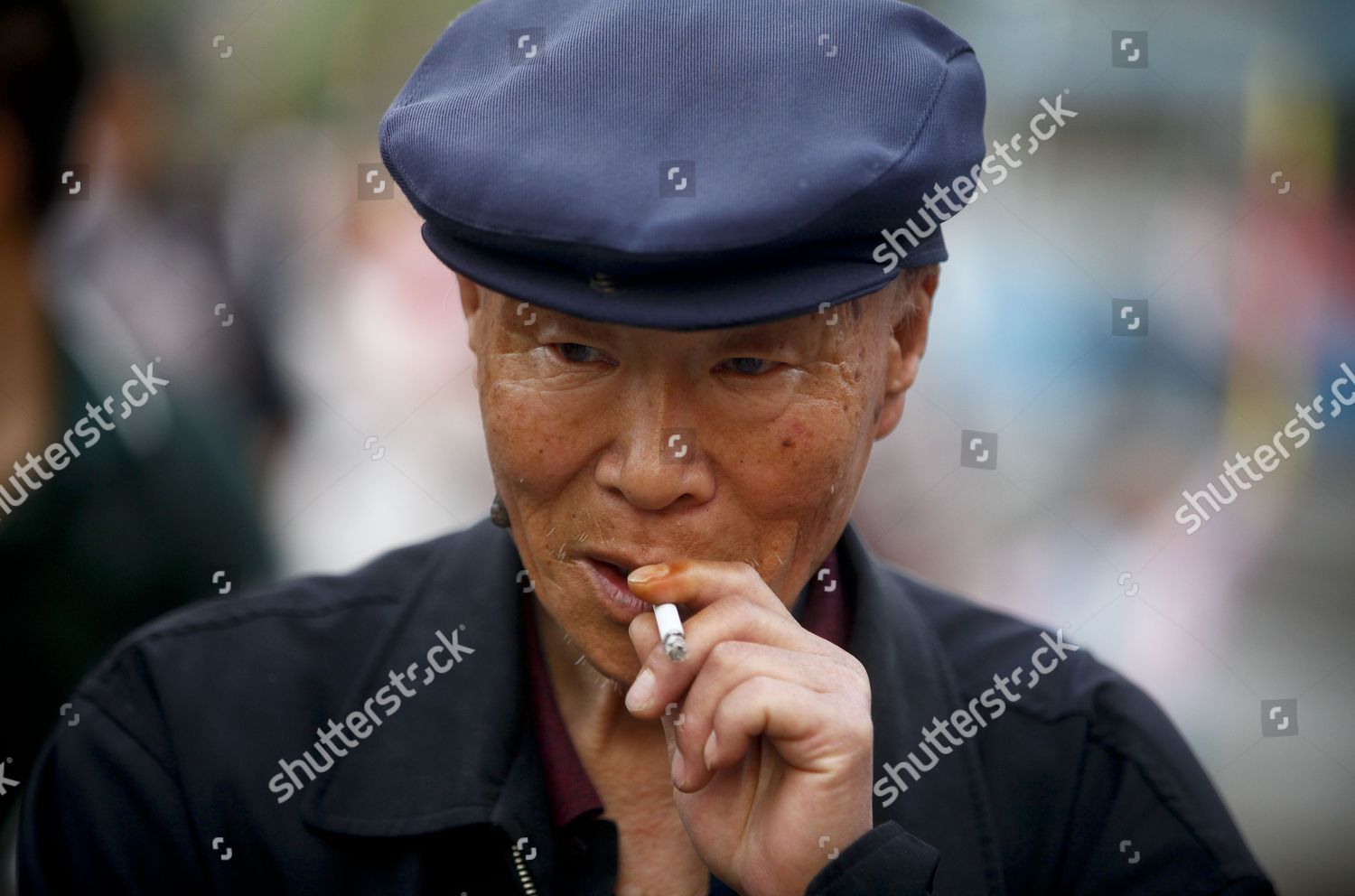 Chinese Man Smokes Cigarette Beijing China Editorial Stock Photo ...