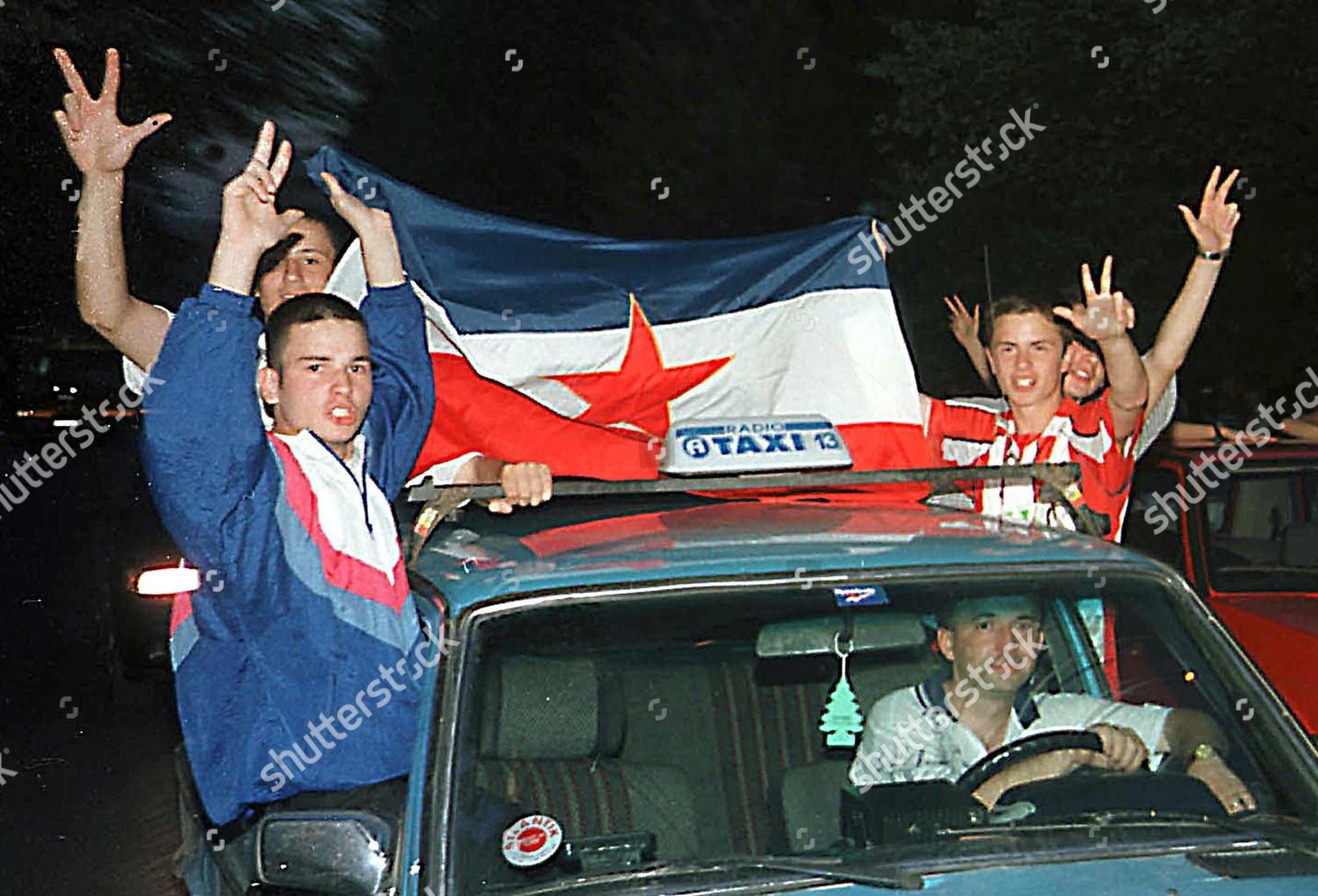 Yugoslavian Soccer Fans Banja Luka Celebrate Editorial Stock Photo ...