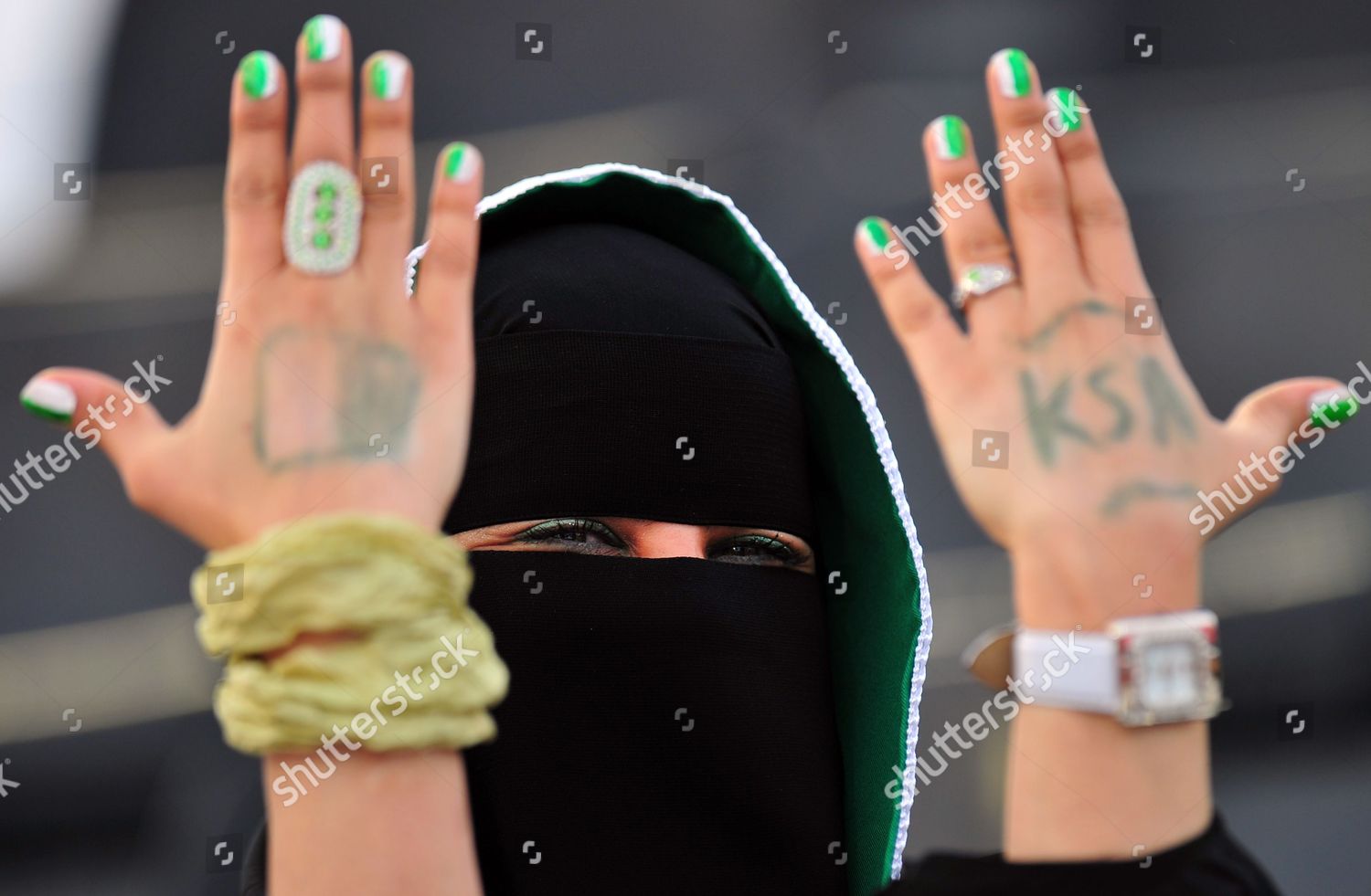 Saudi Arabian Fan Shows Off His Editorial Stock Photo - Stock Image ...