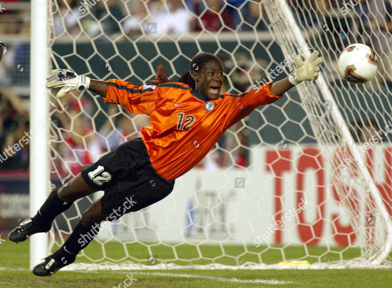 Goalkeeper Precious Dede Nigerian Team Stretches Editorial Stock Photo ...