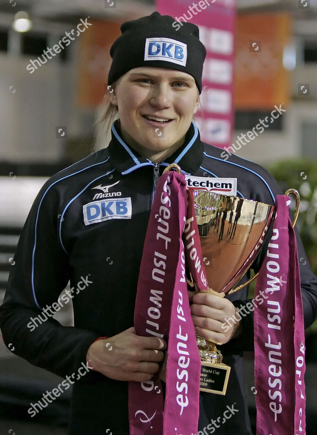 Germanys Jenny Wolf Holds Her Trophy Editorial Stock Photo - Stock ...
