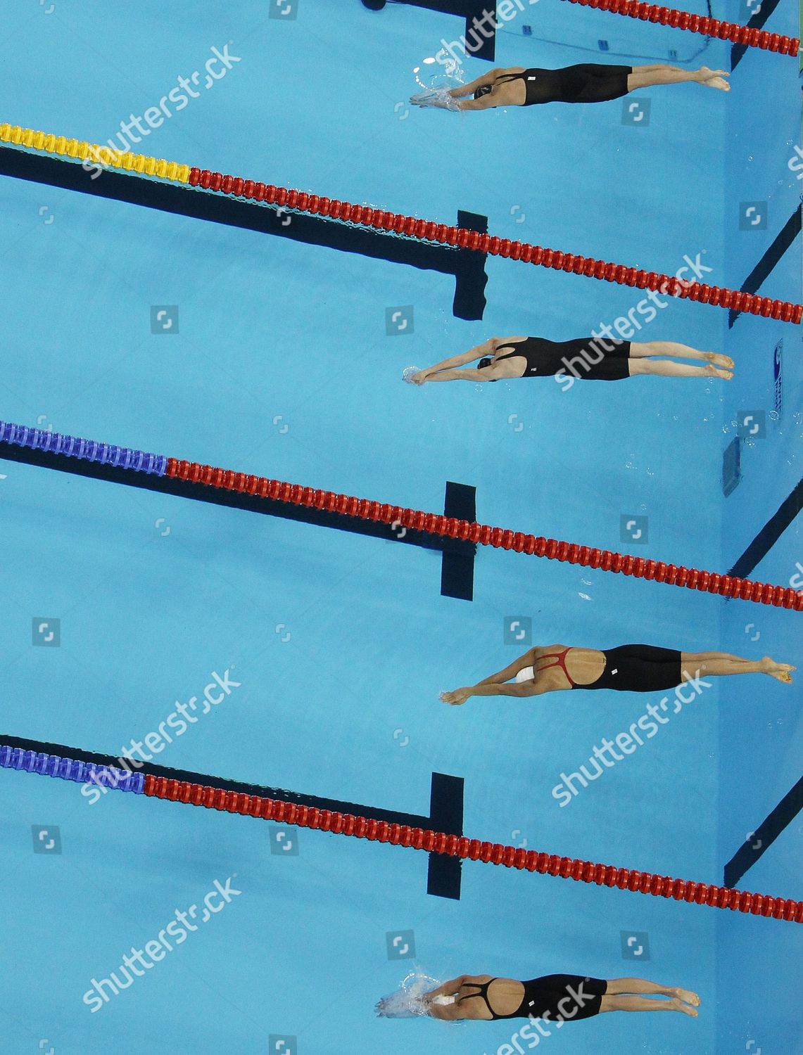 First Leg Swimmers Start During Womens Editorial Stock Photo - Stock ...