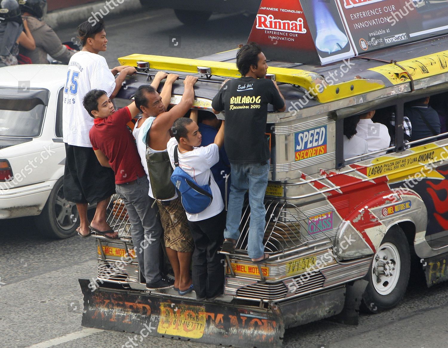 Filipino Commuters Cling Back Jeepney Buses Editorial Stock Photo ...