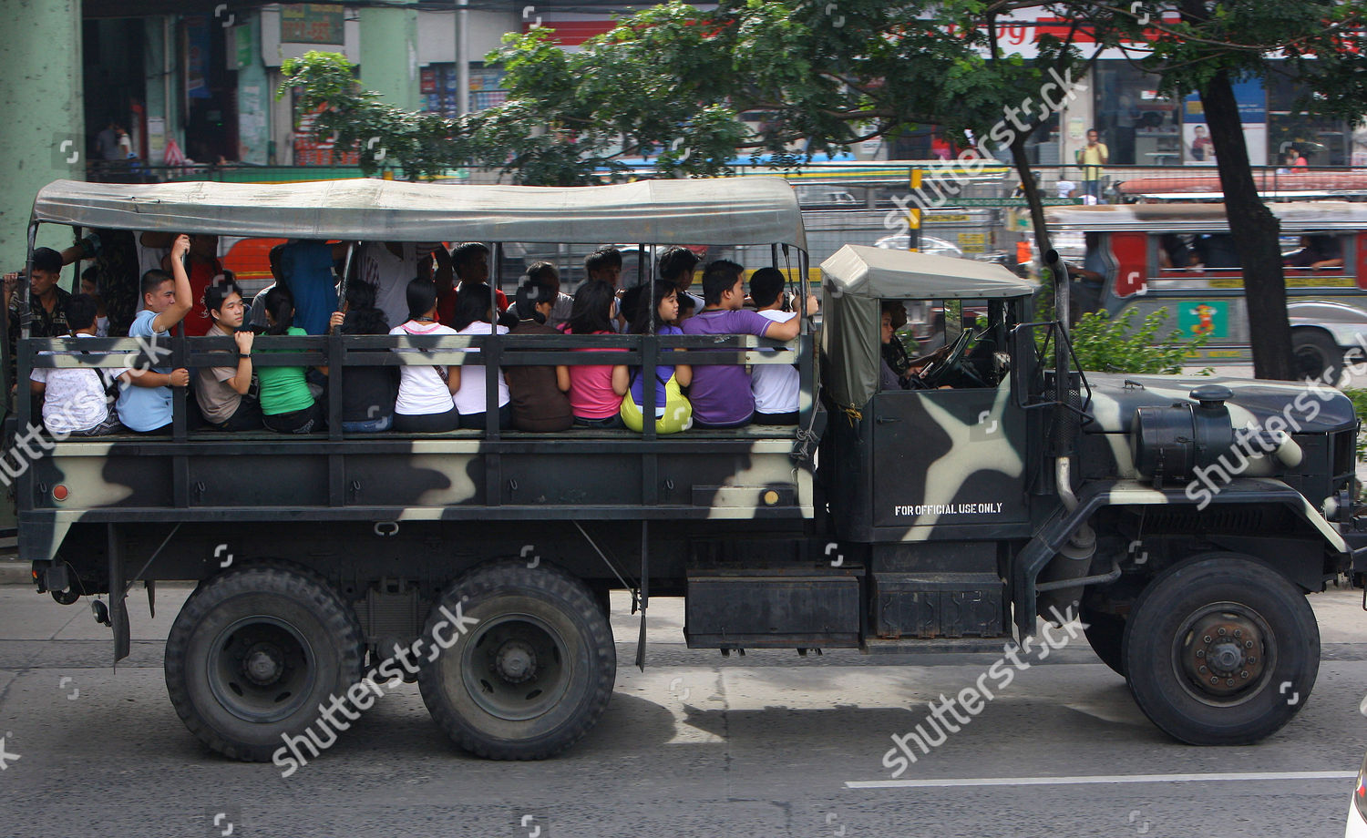 Filipino Commuters Get Free Ride On Editorial Stock Photo - Stock Image ...