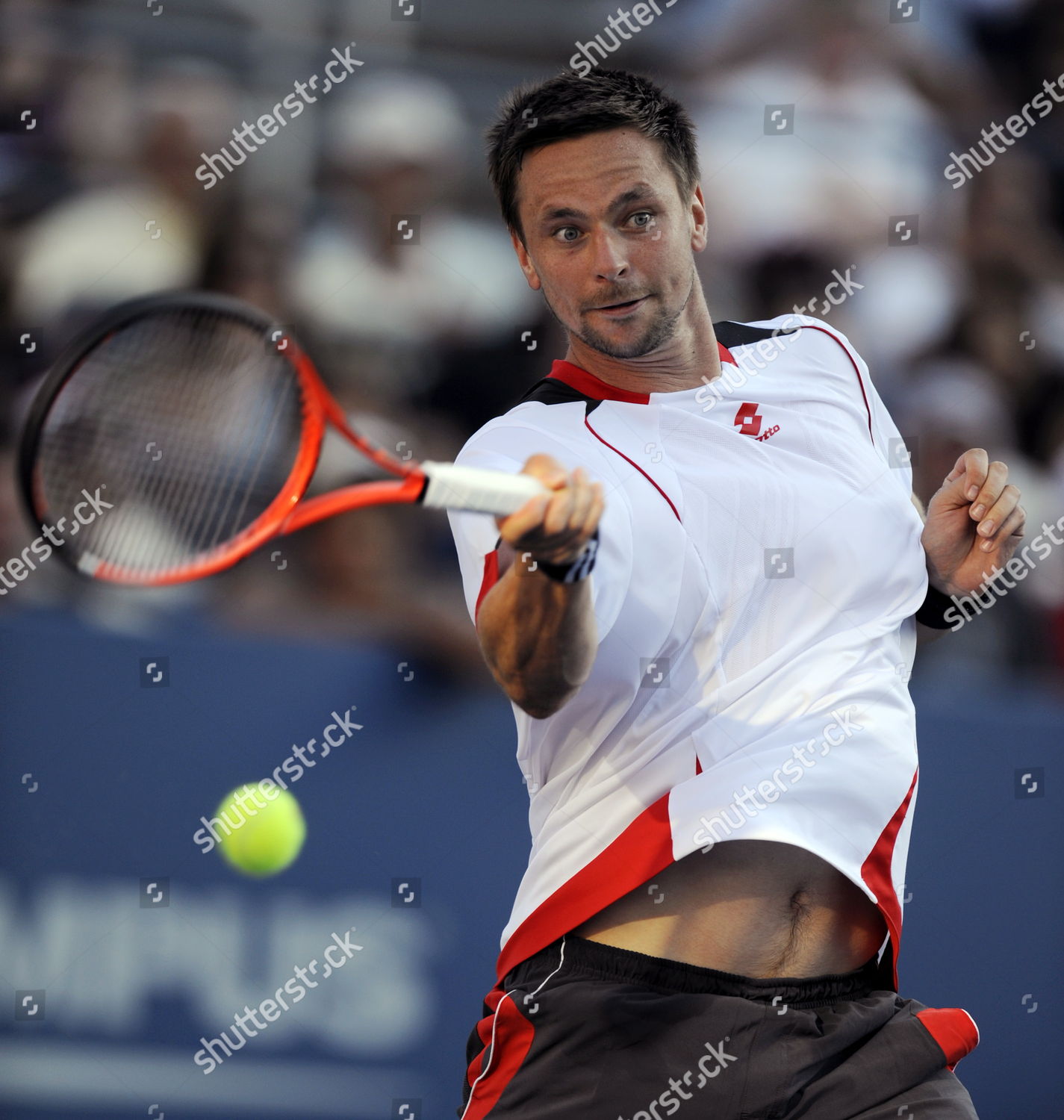 Robin Soderling Sweden Hits Forehand Return Editorial Stock Photo ...