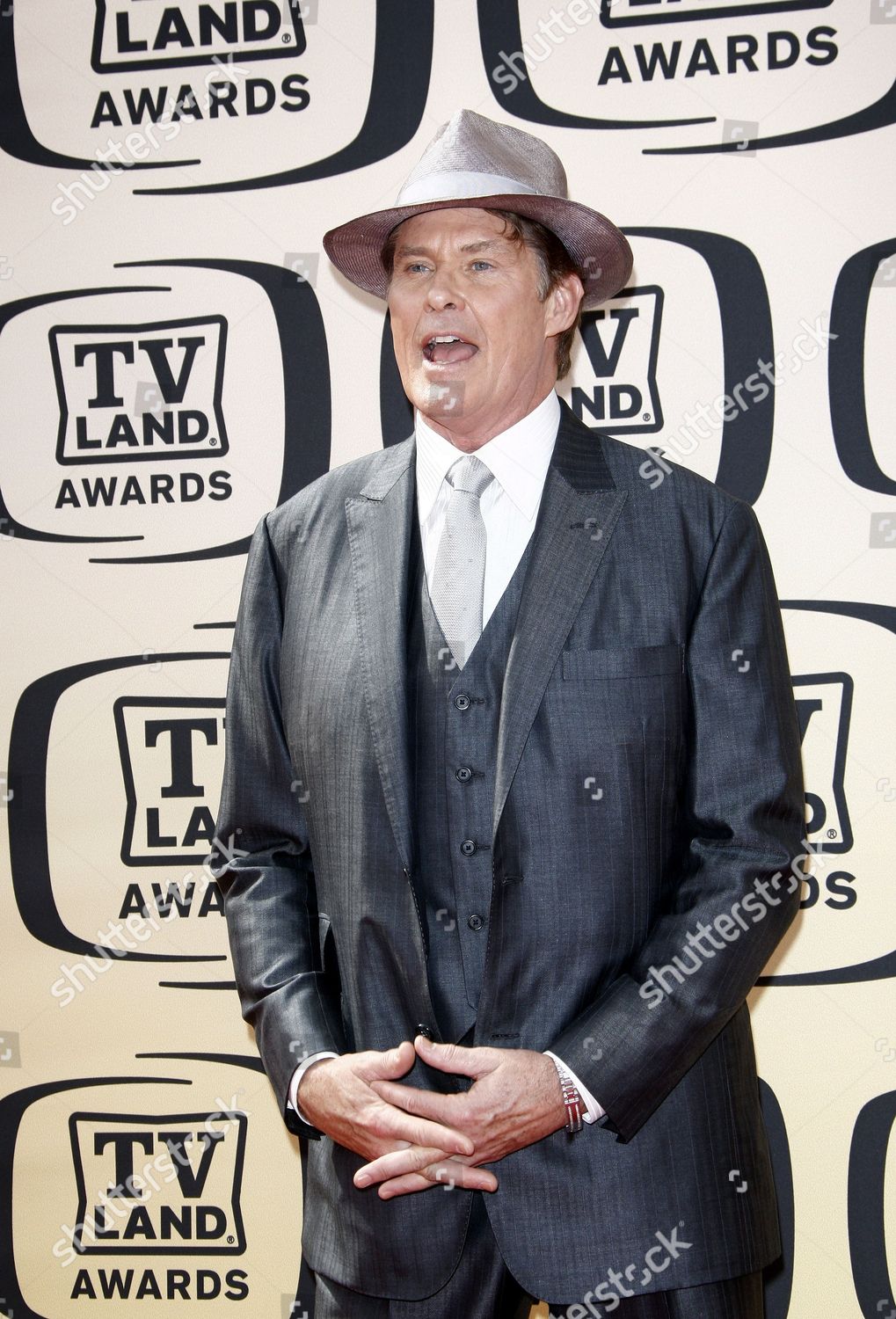 Us Actor David Hasselhoff Poses Photographers Editorial Stock Photo ...