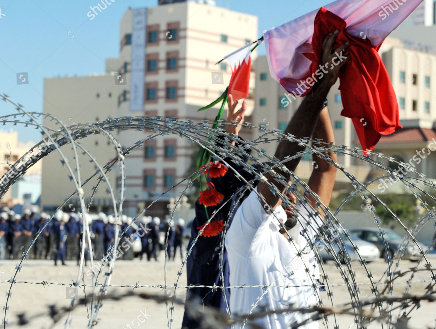 Bahraini Police Officer Frees National Flag Editorial Stock Photo ...