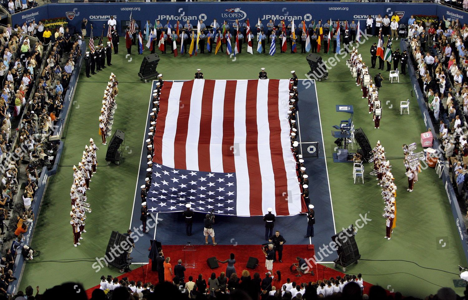 Giant American Flag Unfurled By Us Editorial Stock Photo - Stock Image ...