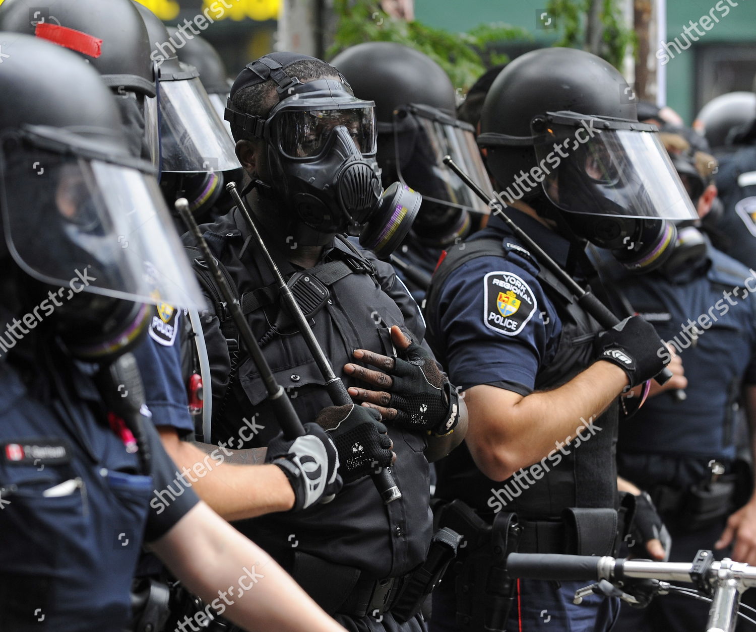 Police Officer Gas Masks Hold Line Editorial Stock Photo - Stock Image ...